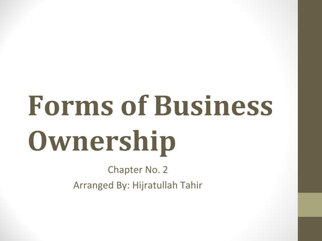 Forms of business organization | PPTX