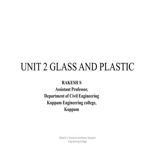 Unit 2 glass and plastic | PDF