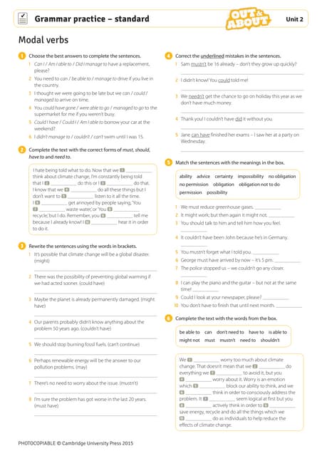 Unit 2 grammar practice reinforcement | PDF