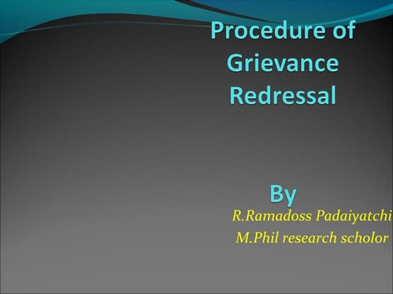The grievance machinery | PPTX | Law