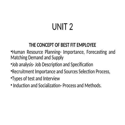 UNIT 2 Human rsource management enhancing hr policy | PPT