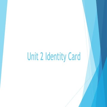 Unit 2 identity card | PPTX