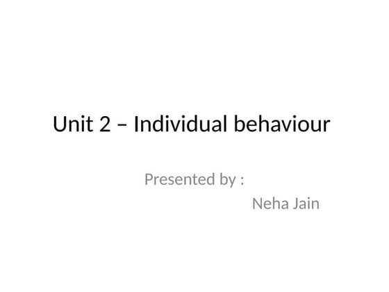 Individual behavior and perception | PPT