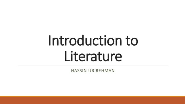 Unit 2 Introduction and to Literature.pptx Unit 2 Introduction and to Literature.pptx