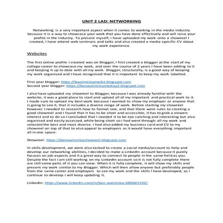 Unit 2 learning aim d | DOCX