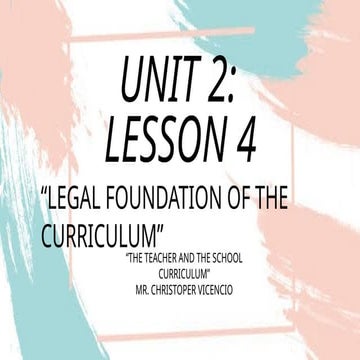 LEGAL FOUNDATION OF THE CURRICULUM”four dimensions | PPTX