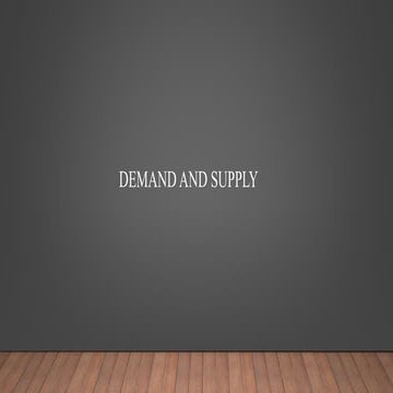 Micro Economics Demand and Supply Analysis | PPTX