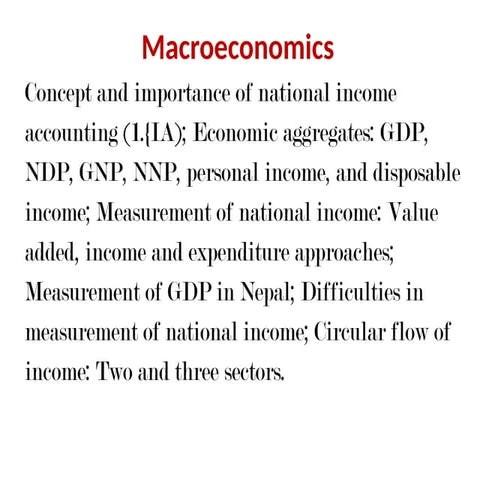 Concepts of national income | PPTX