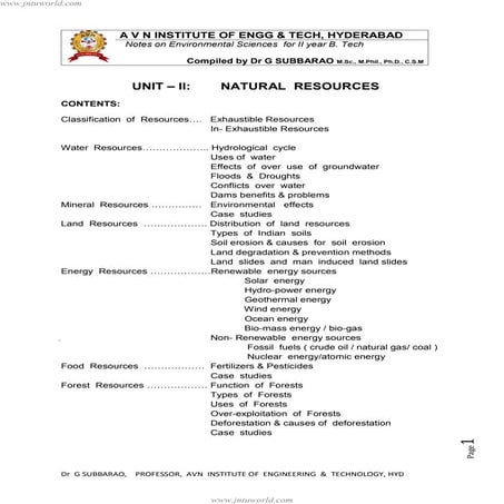 Unit 2 nat_resources | PDF