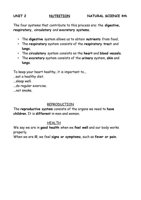 Unit 4. human body | PPT