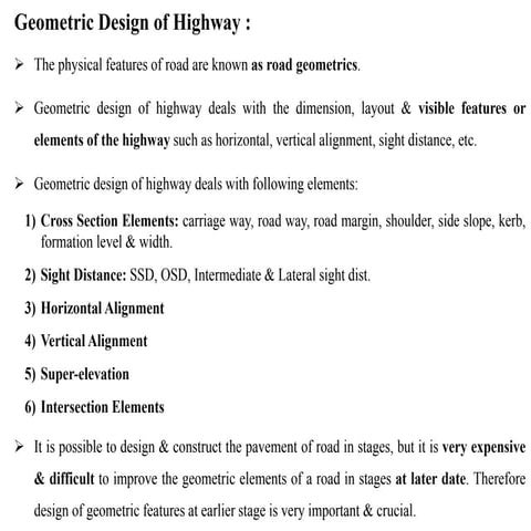 GEOMETRIC DESIGN OF HIGHWAY | PPTX