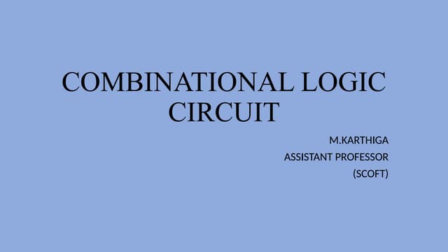 Combinational circuits | PPTX
