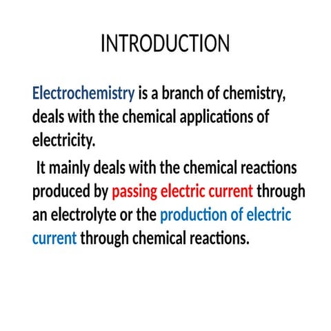 unit 2 Electrochemistry chemical energy is converted into electrical ...