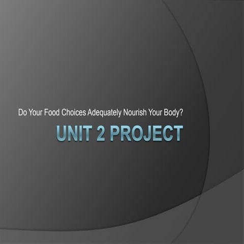 Nutrition 120 - Unit 2 Project | PPTX