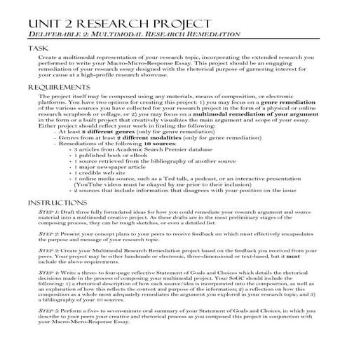 Unit2Project_MultimodalResearchProject_Instructions | PDF