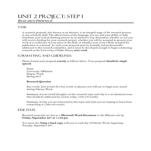 Unit2Project_ResearchProposal_Instructions | PDF