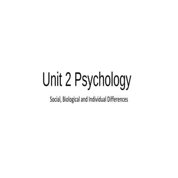 Unit 2 psychology revision powerpoint | ODP