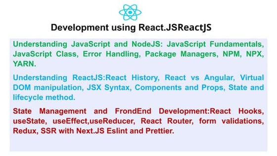 Presentation On An Introduction To Reactjs Pptx Web Development Internet