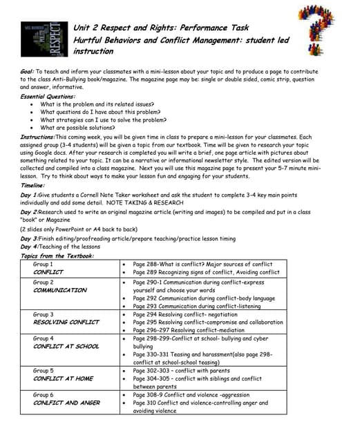Unit 2 performance task student handout | PDF