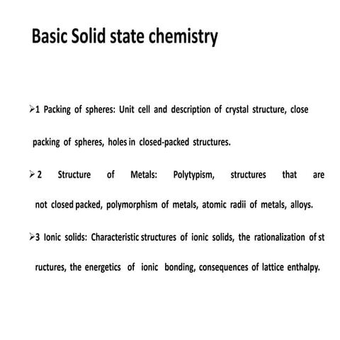 Basic solid state chem | PPTX