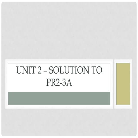 Unit 2 – Solution to PR2-3A | PPTX
