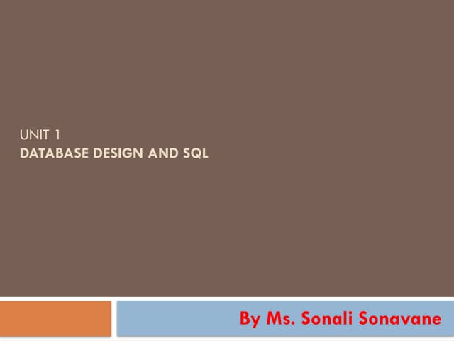 SQL: Data Definition Language(DDL) command | PPT SQL: Data Definition Language(DDL) command | PPT