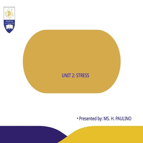 UNIT 2 STRESS.pptx DISORDERS nursing notes | PPTX