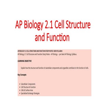 Comprehensive AP Biology: Cell Structure, Size, and Membrane Functions ...