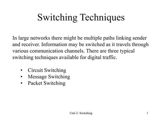 Switching Technique In Computer Networks Pptx Computer Networking Computing