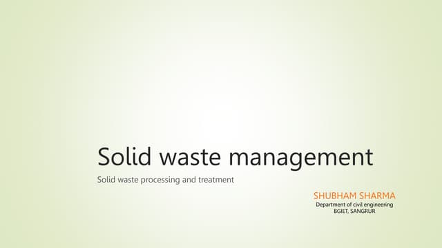 collection storage and transportation of solid waste | PPTX