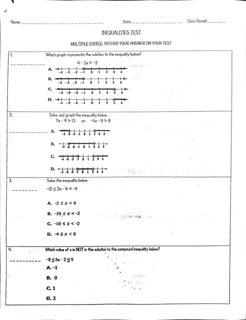Unit 2 study guide algebra key | PDF