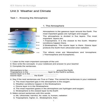 Unit 3. Weather and climate | PDF