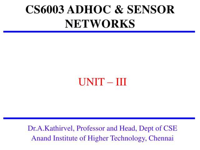 Destination Sequenced Distance Vector Routing (DSDV) | PPTX