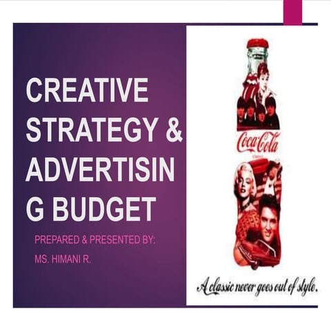 Unit 3- creative strategy and ad budget | PPT