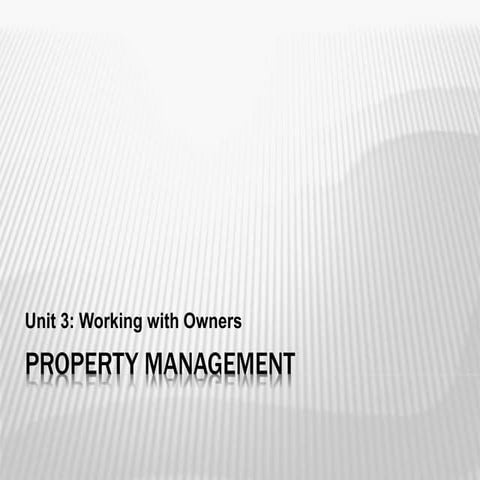 Managing owner relations | PDF