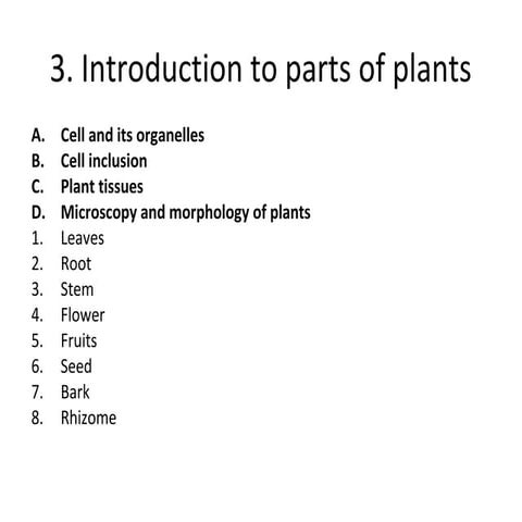 Parts of Plant, plant tissues, microscopy and morphology | PPT