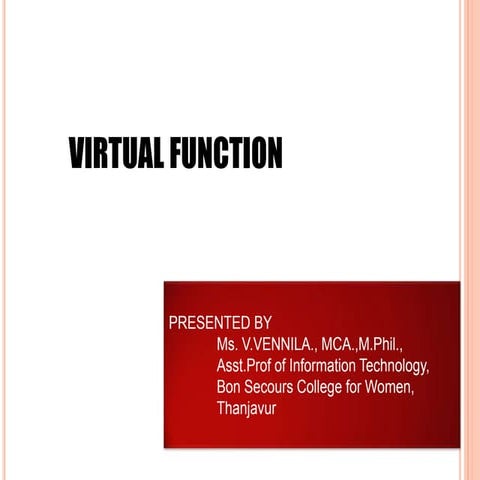 Virtual Function PPT Virtual Function PPT