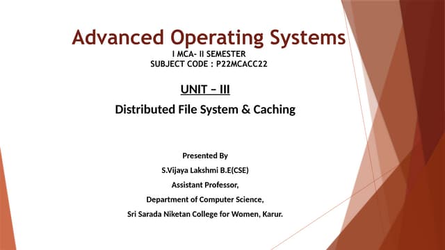 Advanced Operating Systems- Distributed file system and caching | PPT Advanced Operating Systems- Distributed file system and caching | PPT