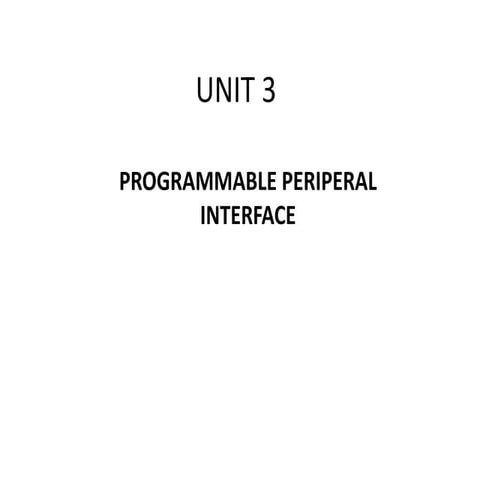 Unit 3 Programmable Peripheral Interface Me6702 Mechatronics Ppt 