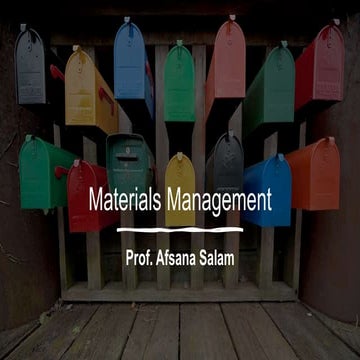 Material Management - Module 3 | PPTX
