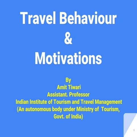 Travel Behaviour & Motivations (MBA) | PPTX