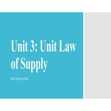 Law of Supply | PPTX