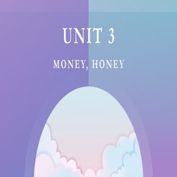 Unit 3. Money Honey presentación de power point | PPTX