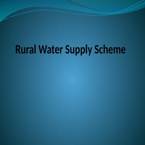 Unit 3. ppt Rural water supply and sanitation | PPTX