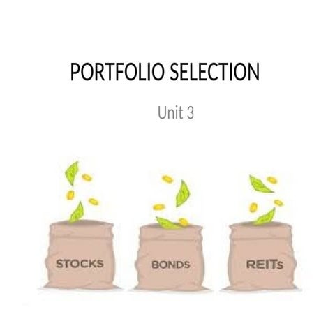 How to select a portfolio in financial markets | PPTX
