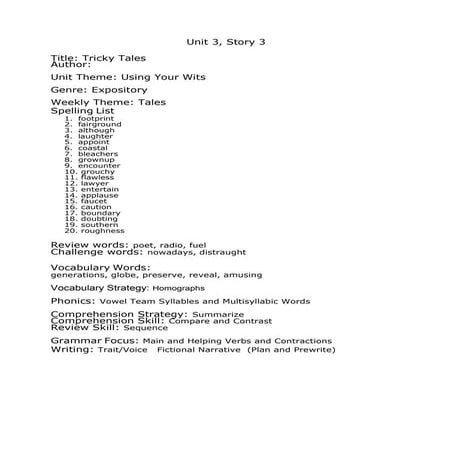 Unit 3 Story 2 The Golden Mare... | DOCX