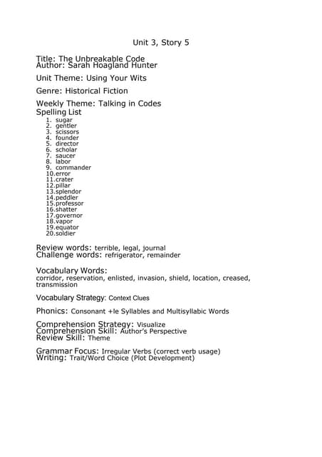 Unit 3 Story 2 The Golden Mare... | DOCX