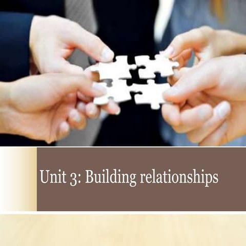 Unit 3 building relationships | PPTX