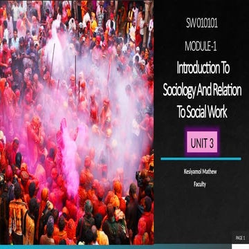 SOCIALSCIENCE FOR SOCIAL WORK PRACTICE SW010101 MODULE 1 UNIT 3 ...