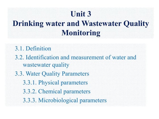 Water quality monitoring | PPT